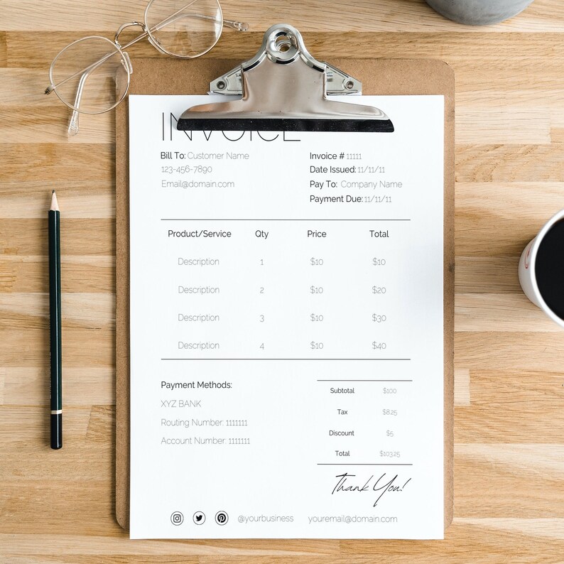 Invoice Template | Editable Invoice | Canva Template | Bussiness ...