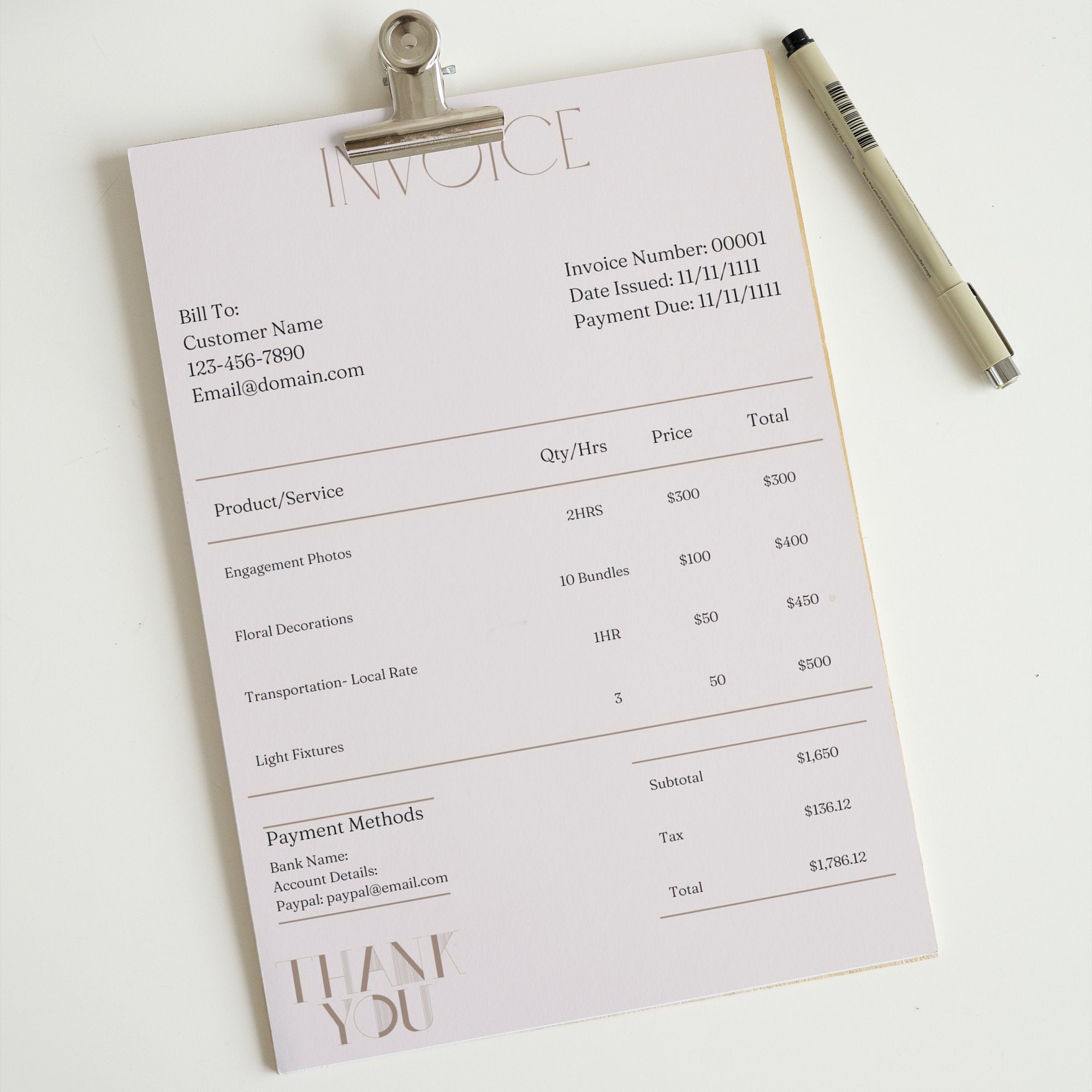 Invoice Template Editable Invoice Canva Template Bussiness Invoice ...