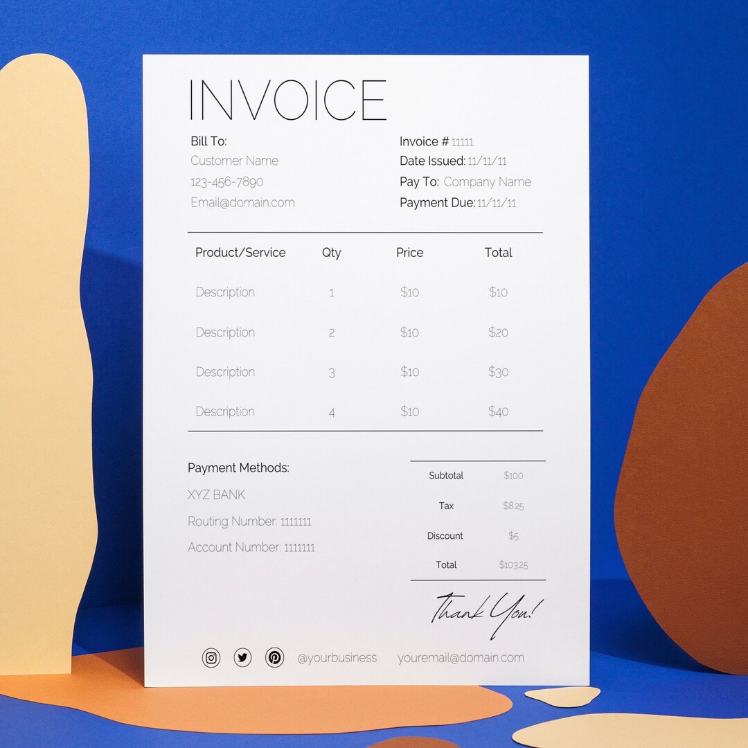 Invoice Template | Editable Invoice | Canva Template | Bussiness ...