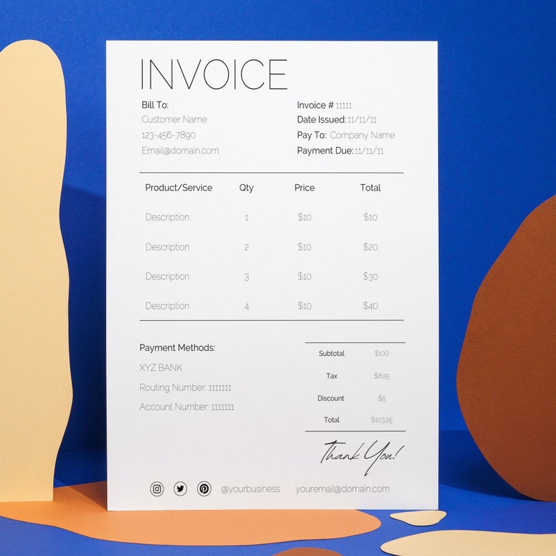 Invoice Template | Editable Invoice | Canva Template | Bussiness ...