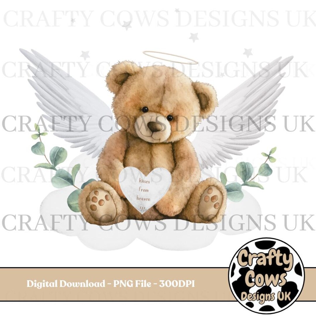 Angel Teddy Bear -PNG File, Sublimation, DTF, Digital Download - Etsy
