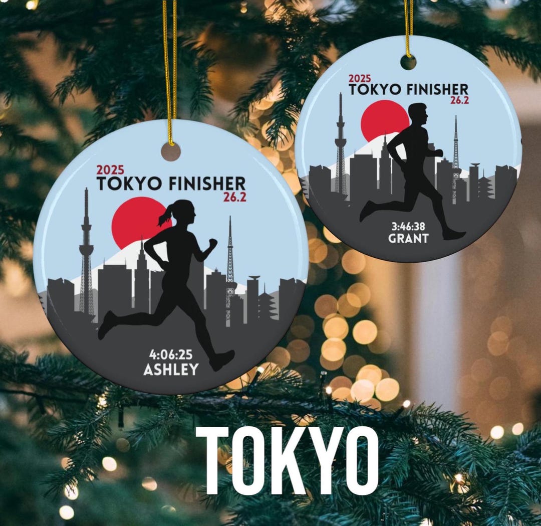 Tokyo Finisher 26.2 2025 Personalized Ceramic Marathon Running Ornament ...