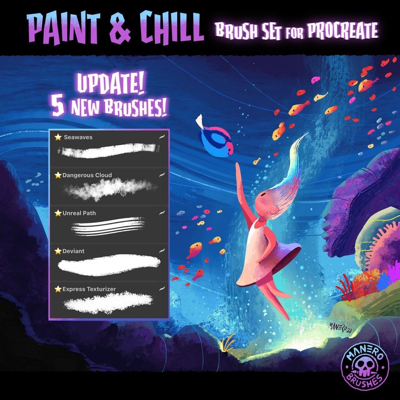 Procreate Painting Brushes Set – 52 Painterly Brushes + 10 Color ...