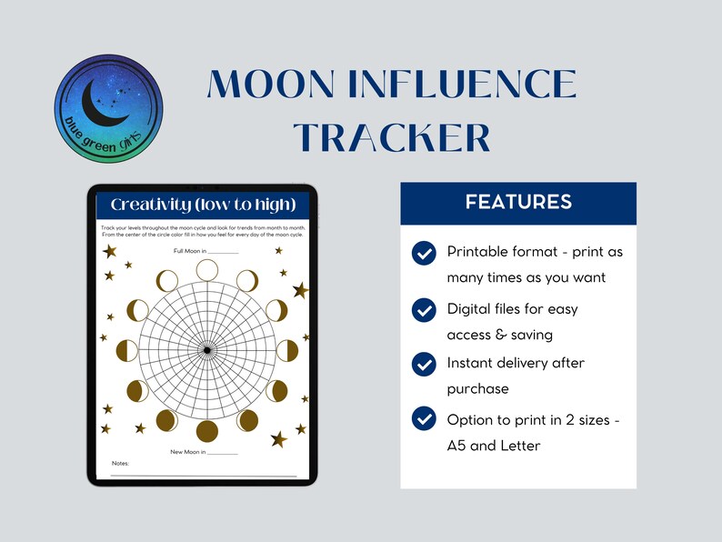 Lunar Cycle Journal: Moon Phase Tracker, Creativity & Energy (PDF ...