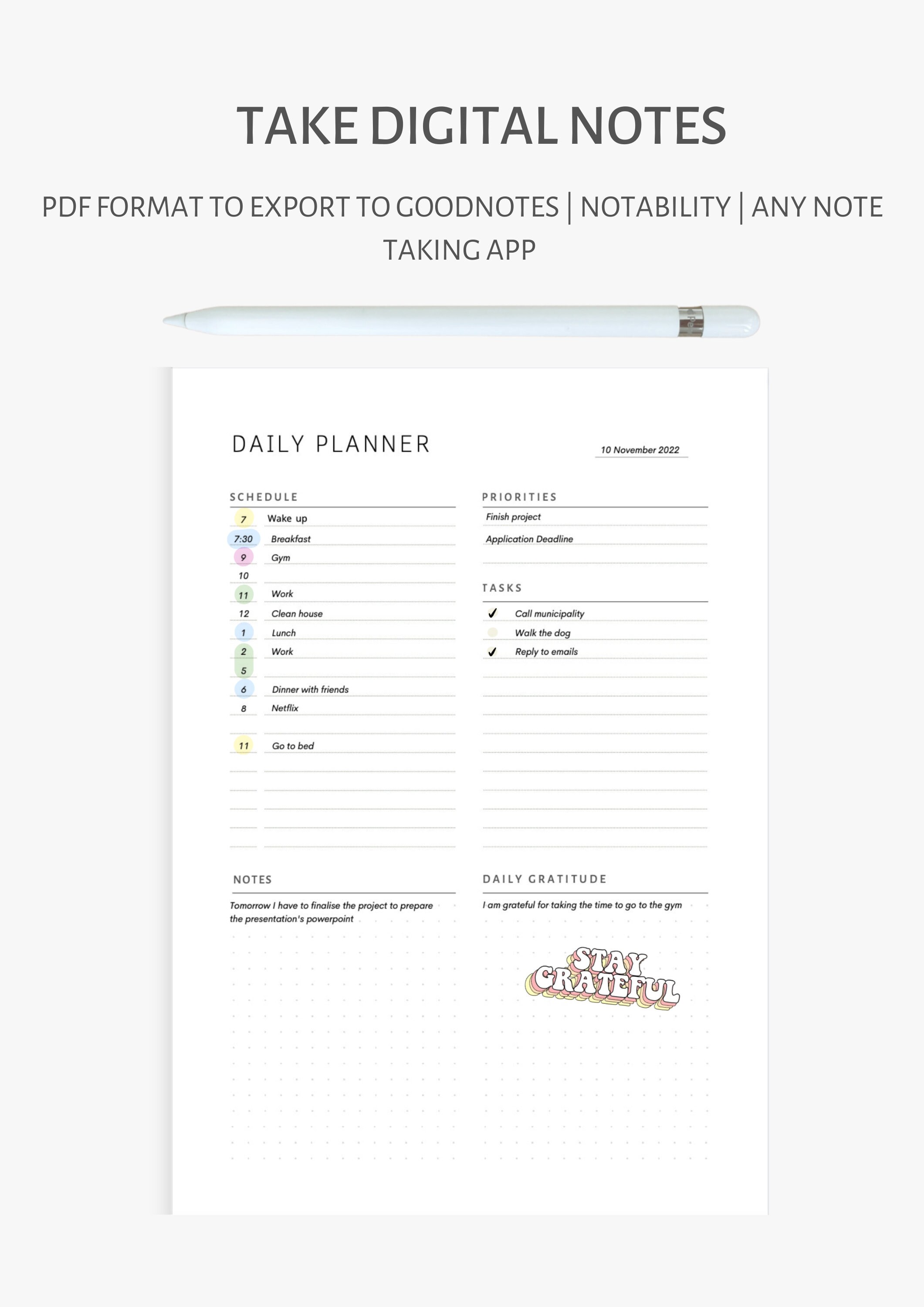 Minimalistic Daily Planner Printable Simple Daily Planner - Etsy