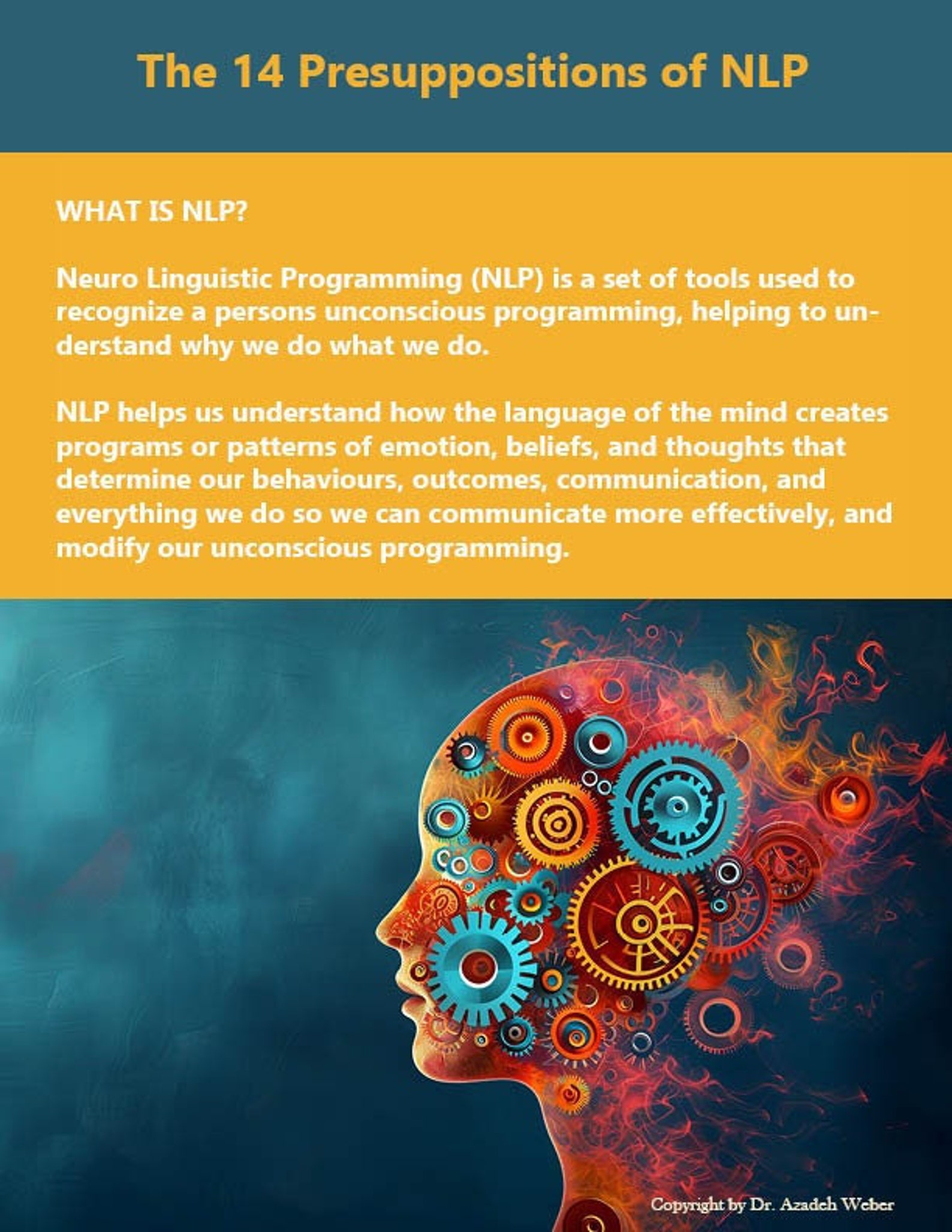 Neuro-linguistic Programming (NLP) Presuppositions for Mental Health ...