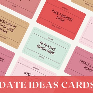 40 Date Night Idea Cards | Couple Love Cards | First Anniversary Gift ...