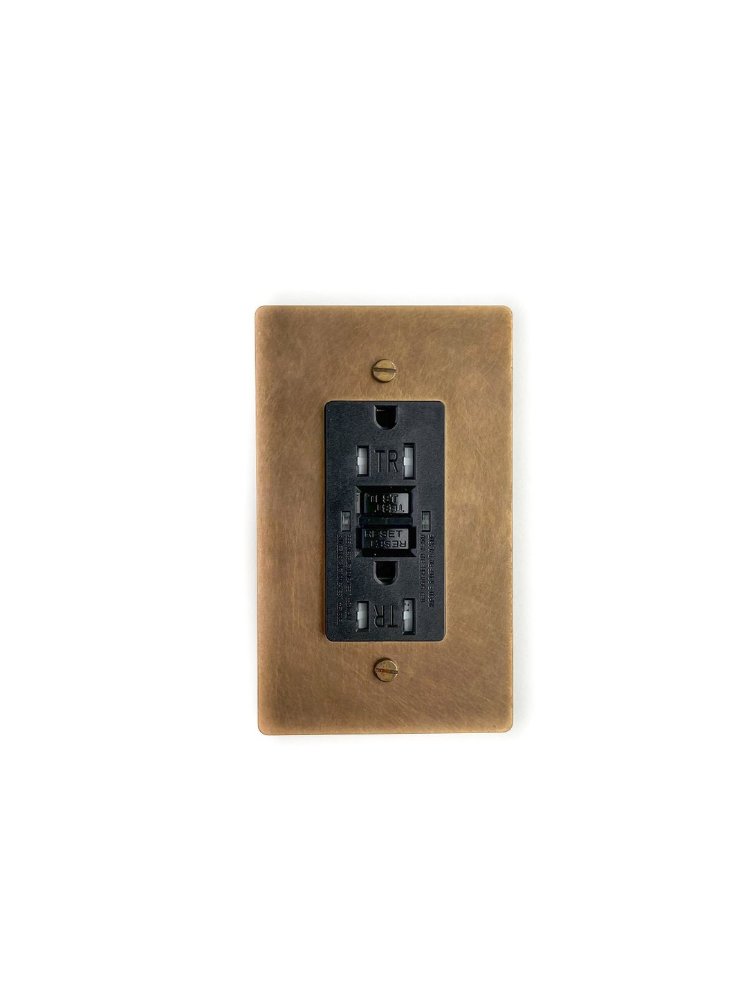 Gfci Electrical Outlet, Aged Solid Brass Cover Plate, Usb Type-c ...