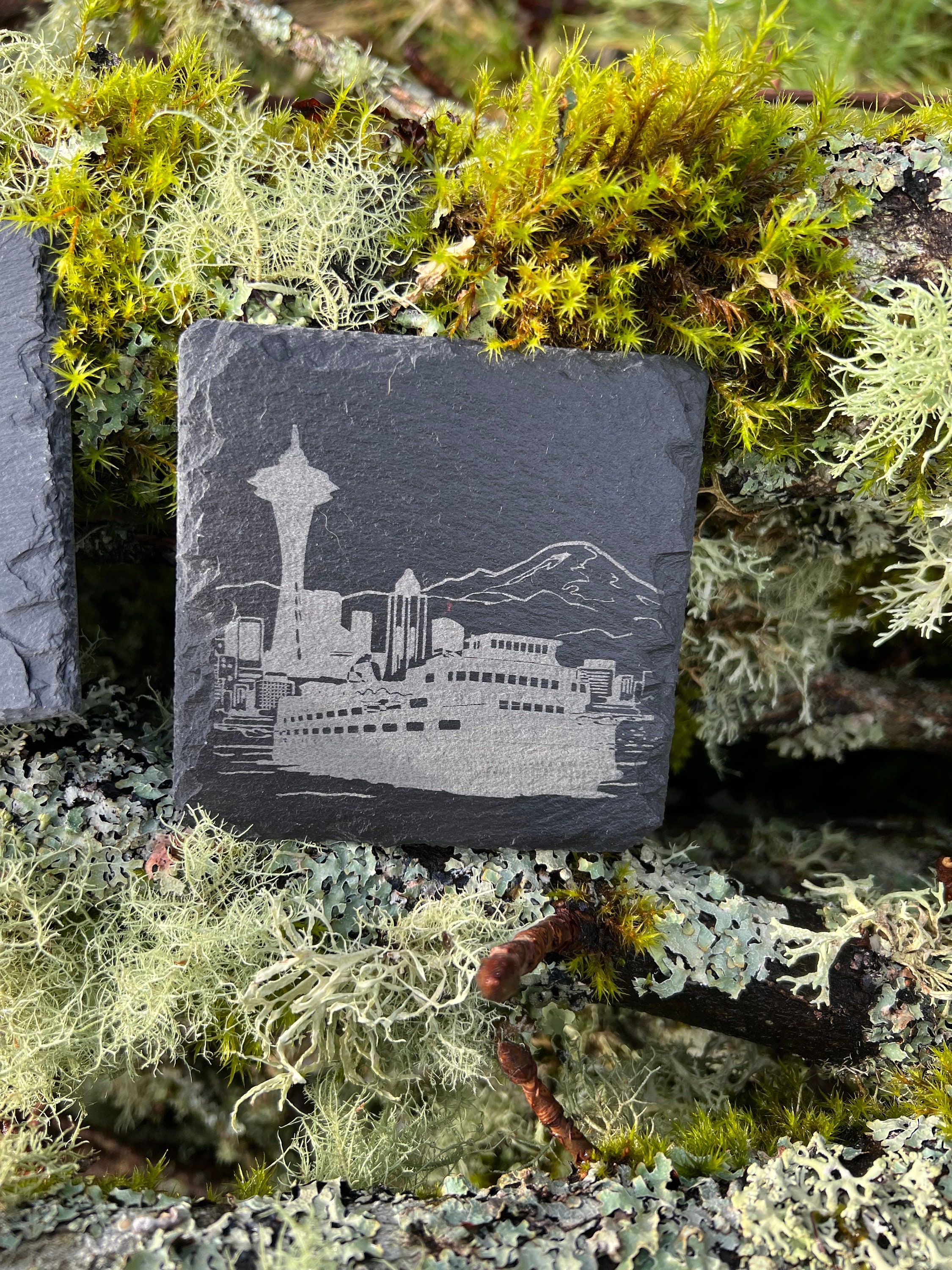 PNW Themed Slate Coasters- New Designs! - Etsy