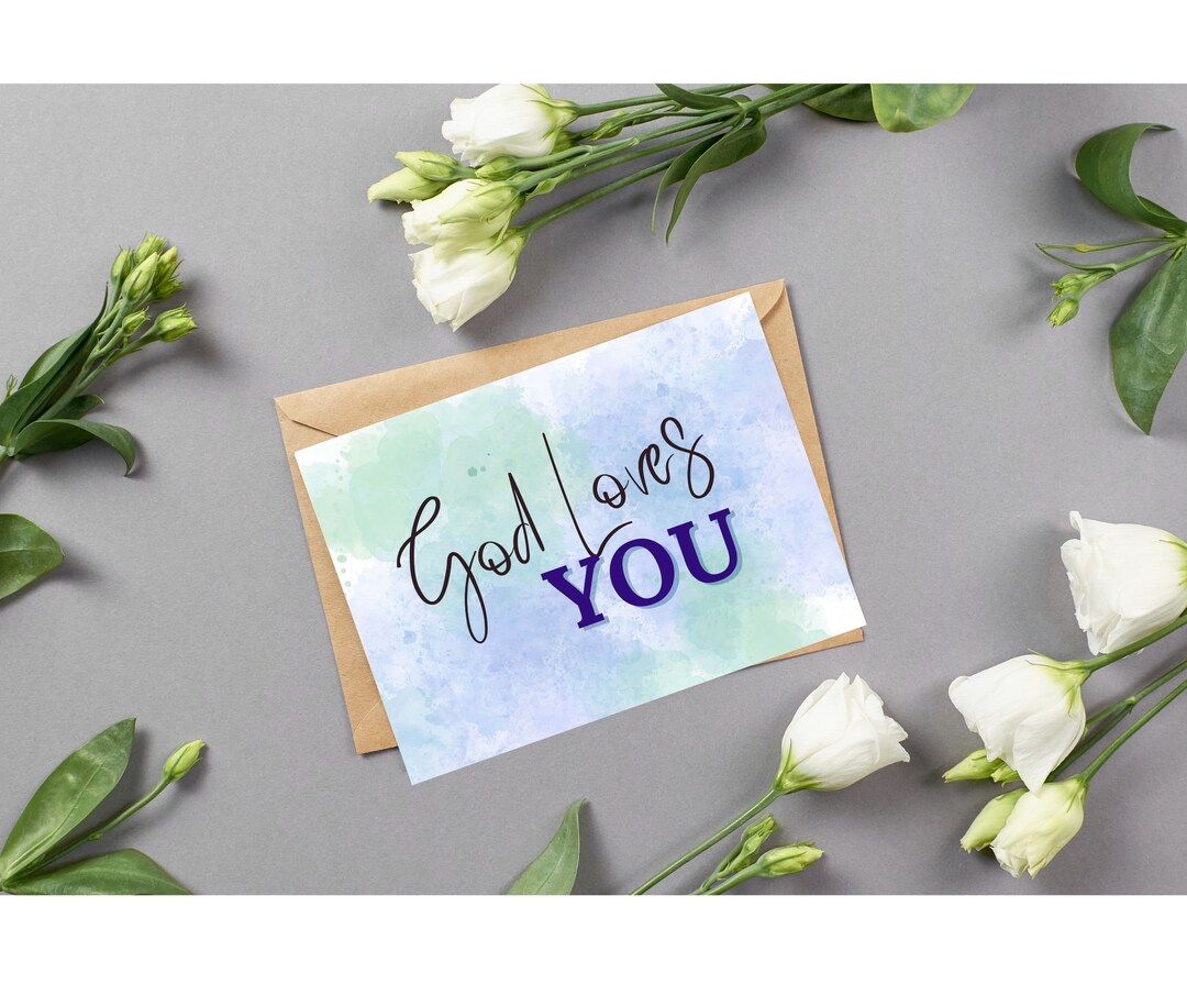 God Loves You Scripture Greeting Card Faith Based Gifts - Etsy