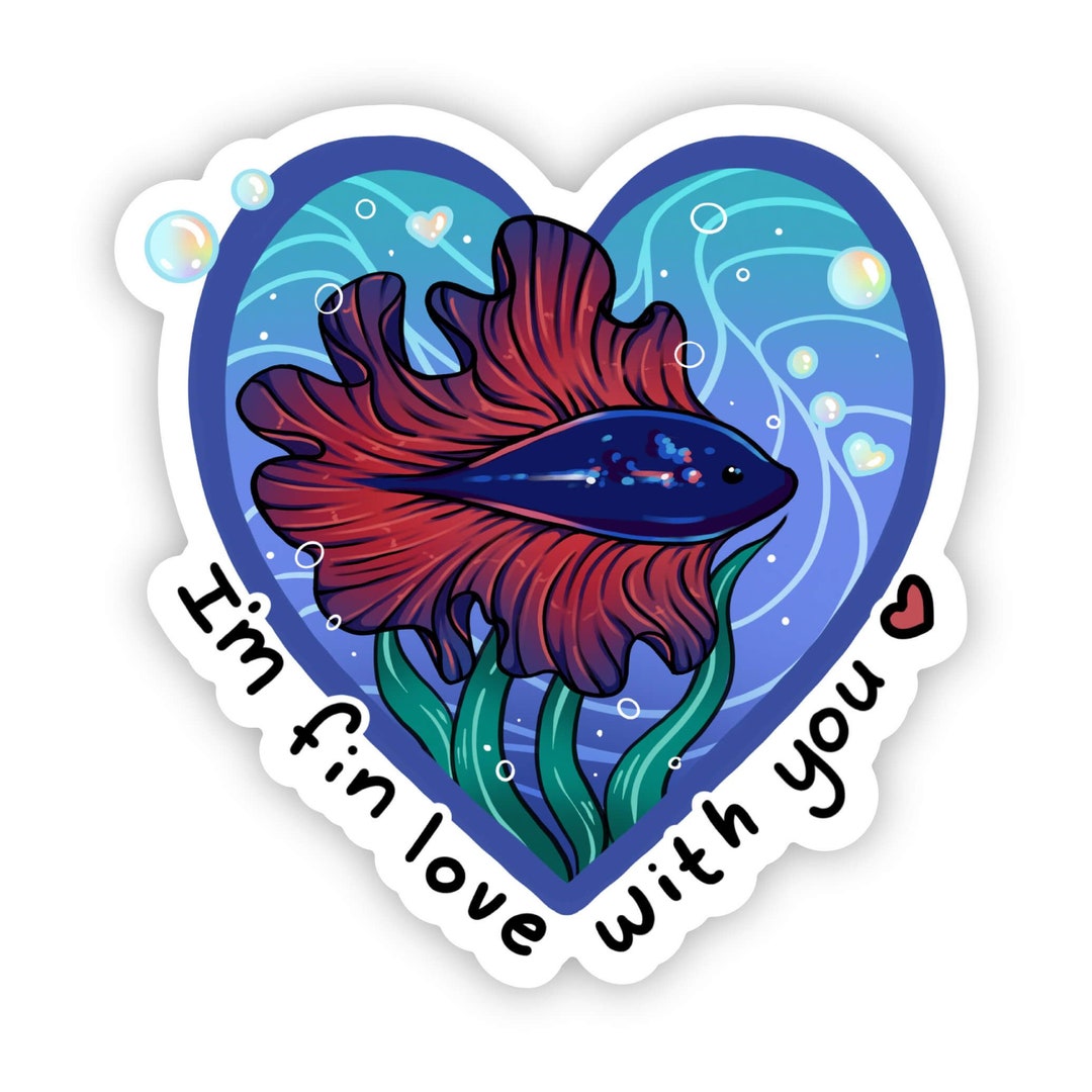 Matte Vinyl Sticker: I'm Fin Love Heart - Etsy