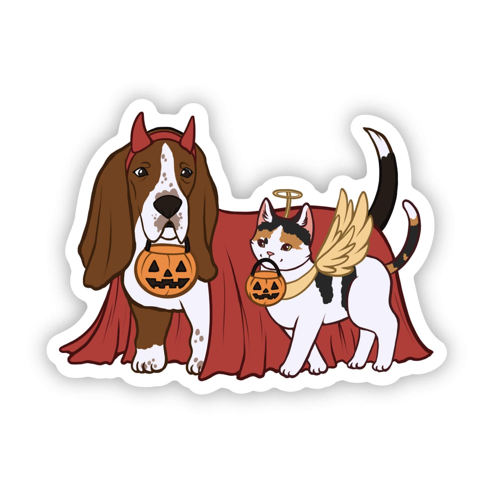 Matte Vinyl Sticker : Cooper and Audrey Trick or Treating - Etsy