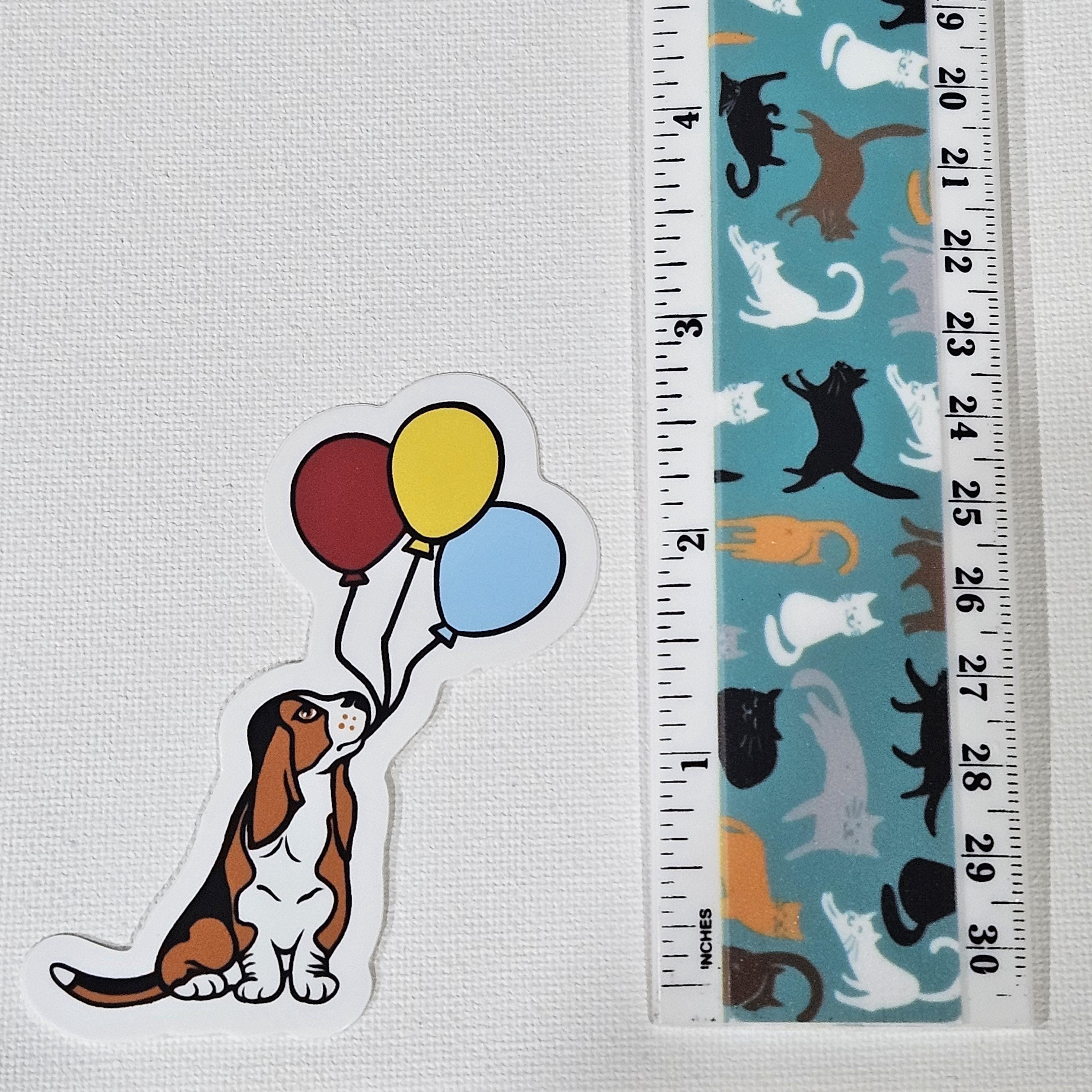 Matte Vinyl Sticker: Balloon Basset Hound - Etsy