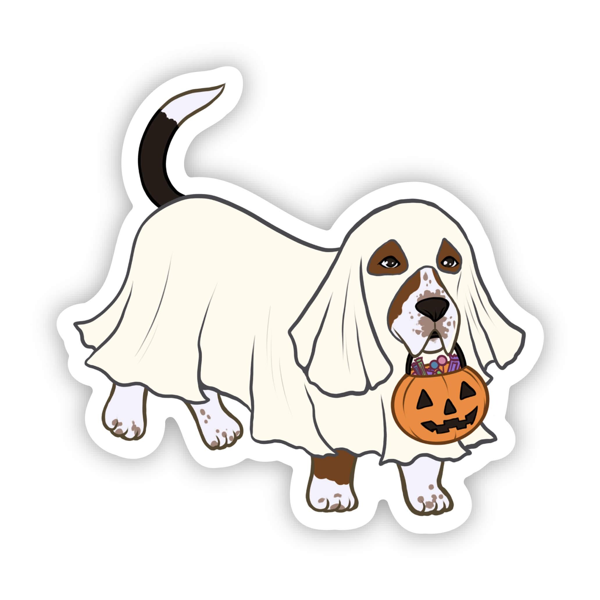 Matte Vinyl Sticker: Basset Hound Ghost - Etsy