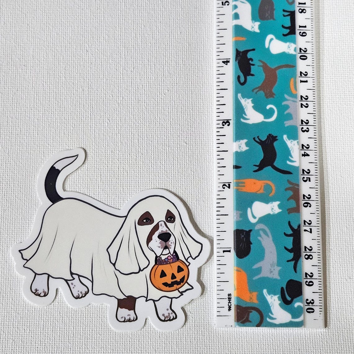 Matte Vinyl Sticker: Basset Hound Ghost - Etsy