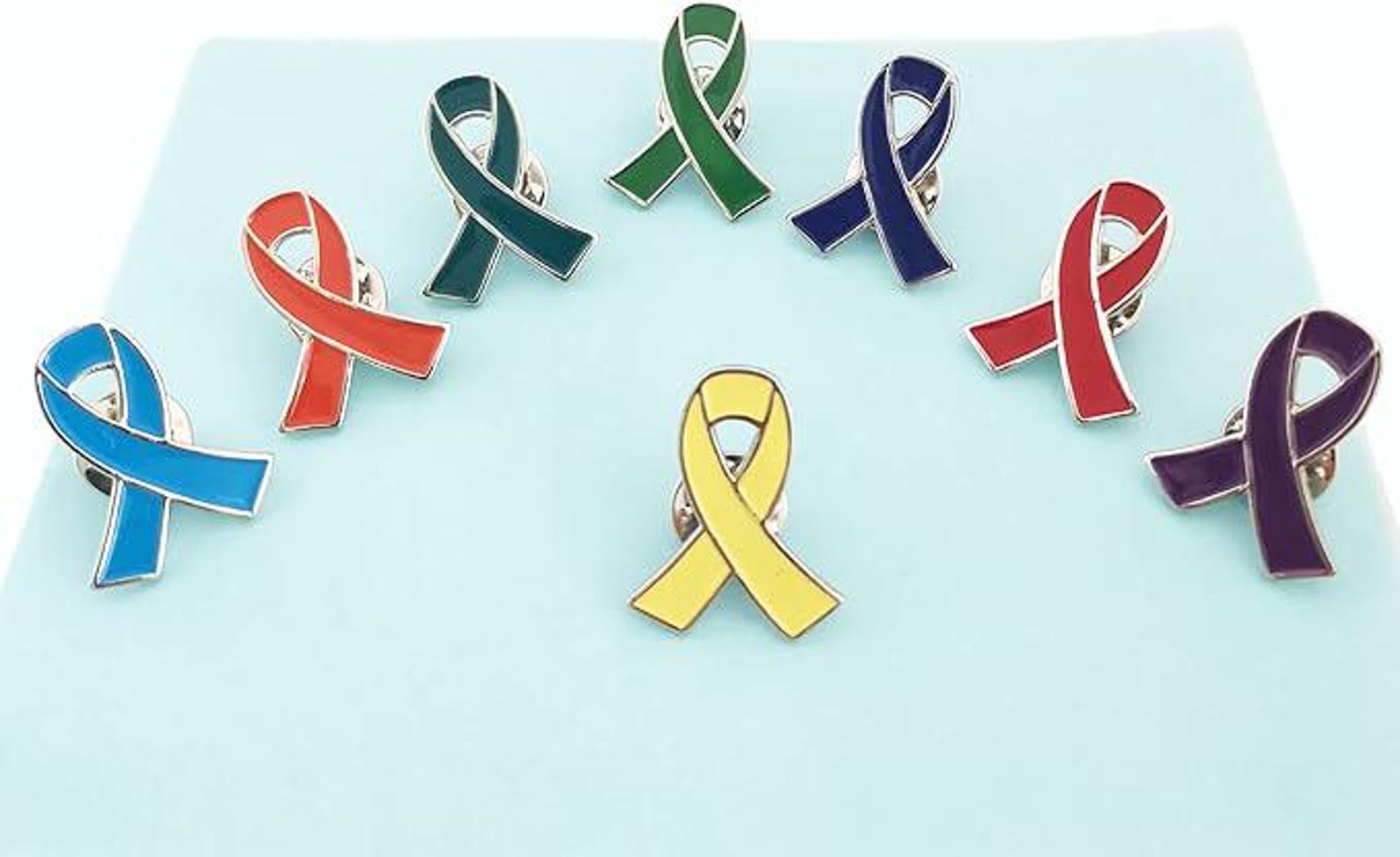 Vibrant Cancer Awareness Ribbon Enamel Pins – Support and Advocate for ...