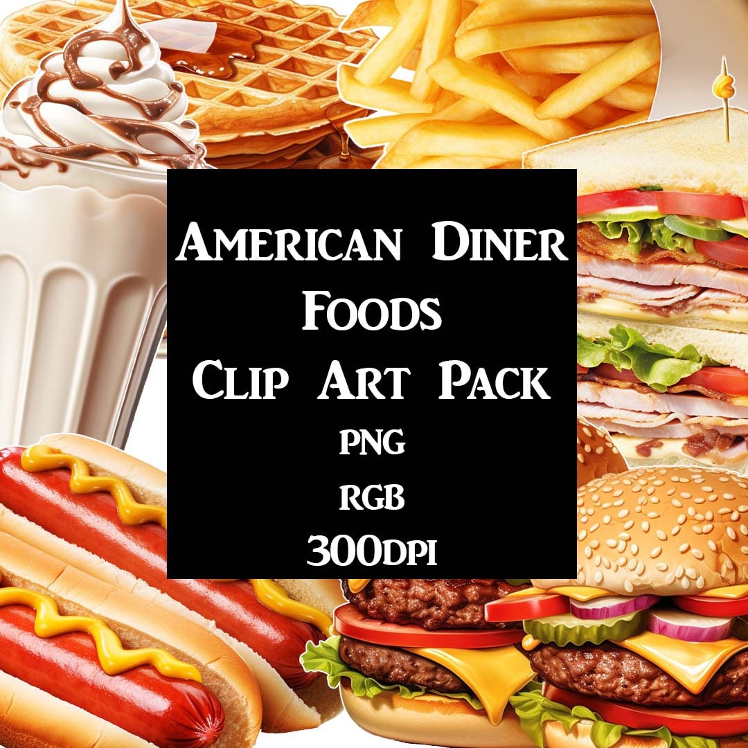 American Diner Foods | Clip Art Pack | Pngs - Etsy