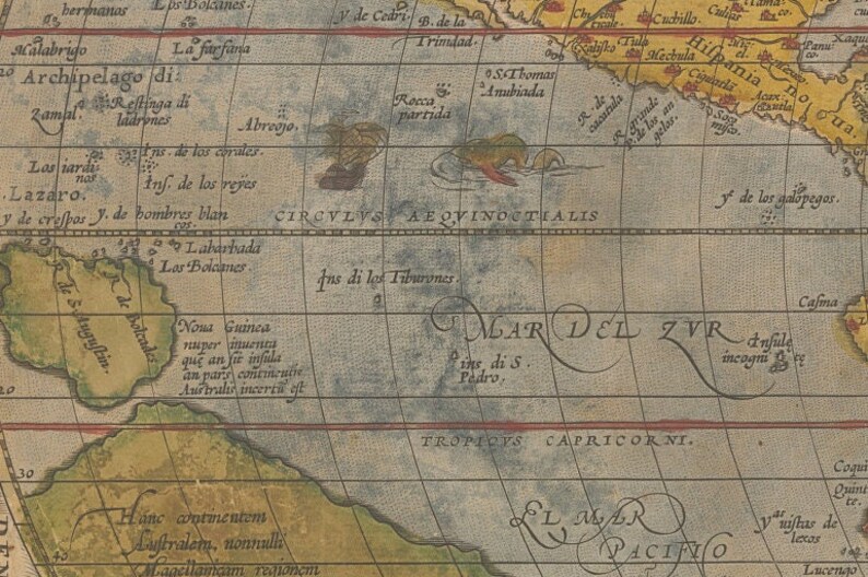 The Old Map of the World Abraham Ortelius 1527-1598 800 Dpi - Etsy