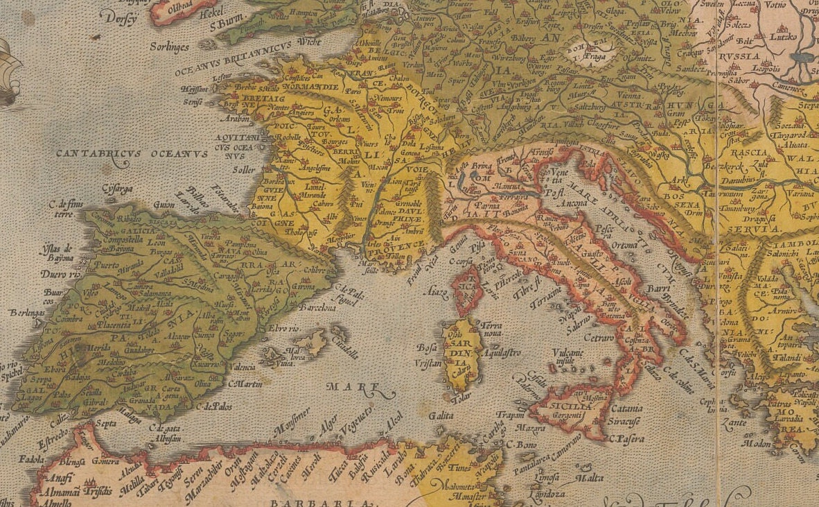 The Old Map of Europe - Abraham Ortelius (1527-1598) 800 Dpi - Etsy