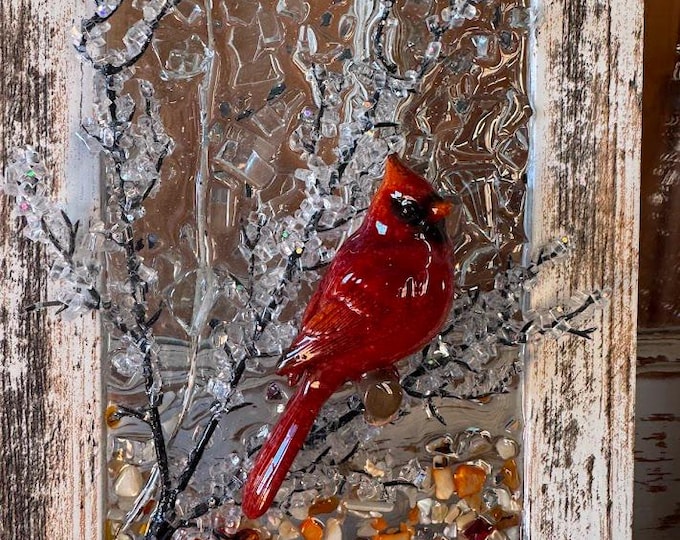 Resin Cardinal Art Decor 5 by 7 - Etsy