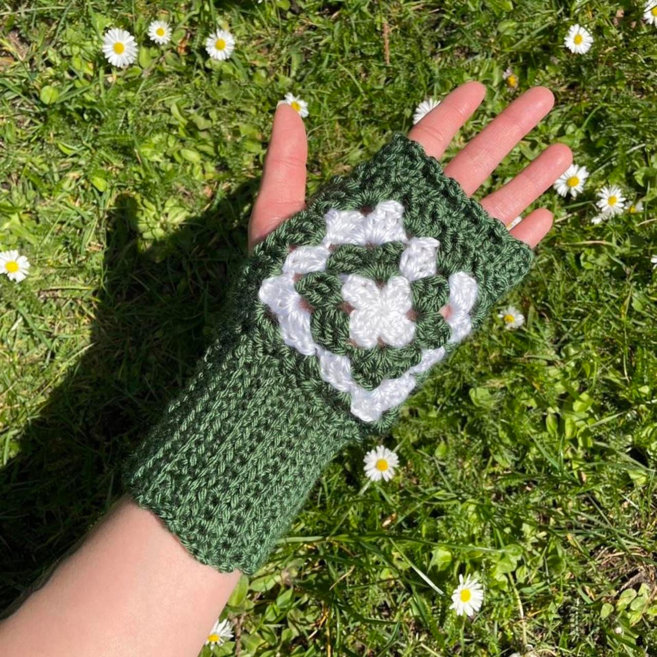 Handmade Crochet Strawberry Patch Fingerless Gloves Arm - Etsy