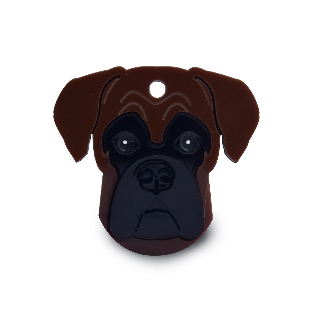 Dog ID Tag | Brown Boxer / QR Code Tag - Keep Your Pet Safe- Create Dog ...