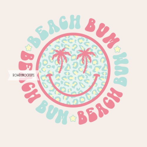 Smiley Beach Bum Summer Design Sublimation PNG - Etsy