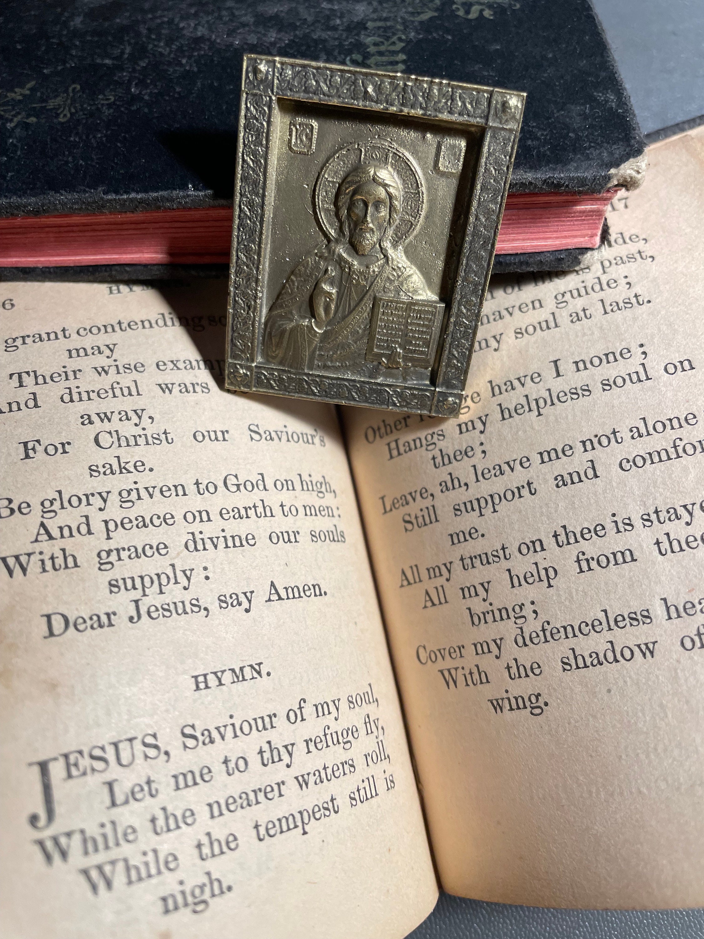 Brass - Jesus Christ - Pantocrator Icon - Pocket Size - Pandokrator ...
