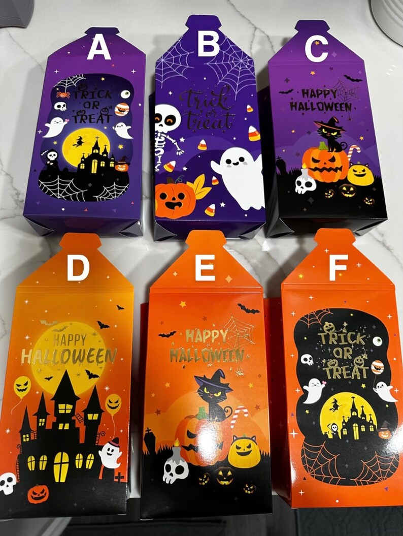 Halloween Treat Boxes for Kids Trick or Treat Snack Boxes Goody Bag ...