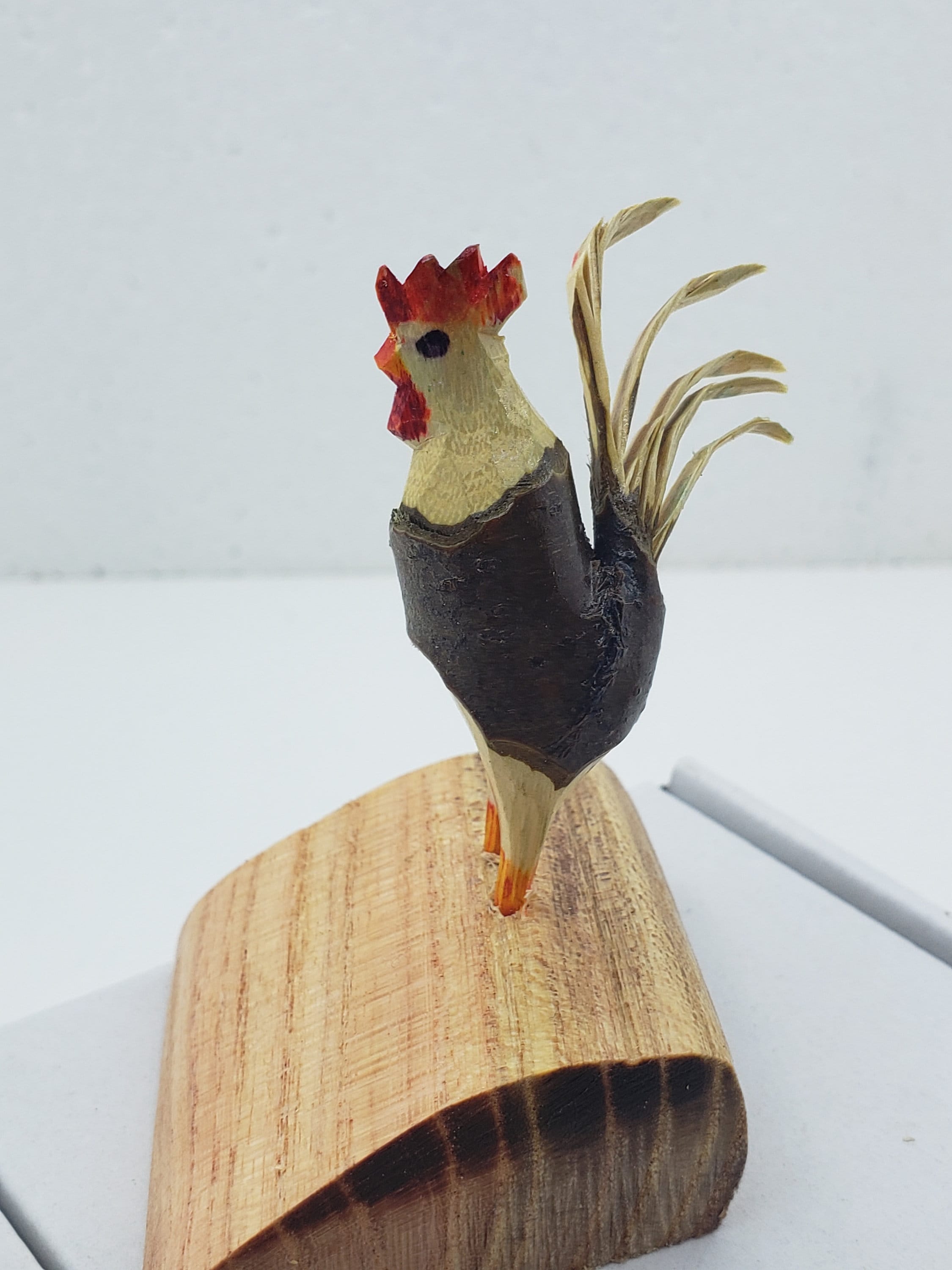 Handmade Rooster,rooster Figurine, Whittled Chicken, Miniature ...