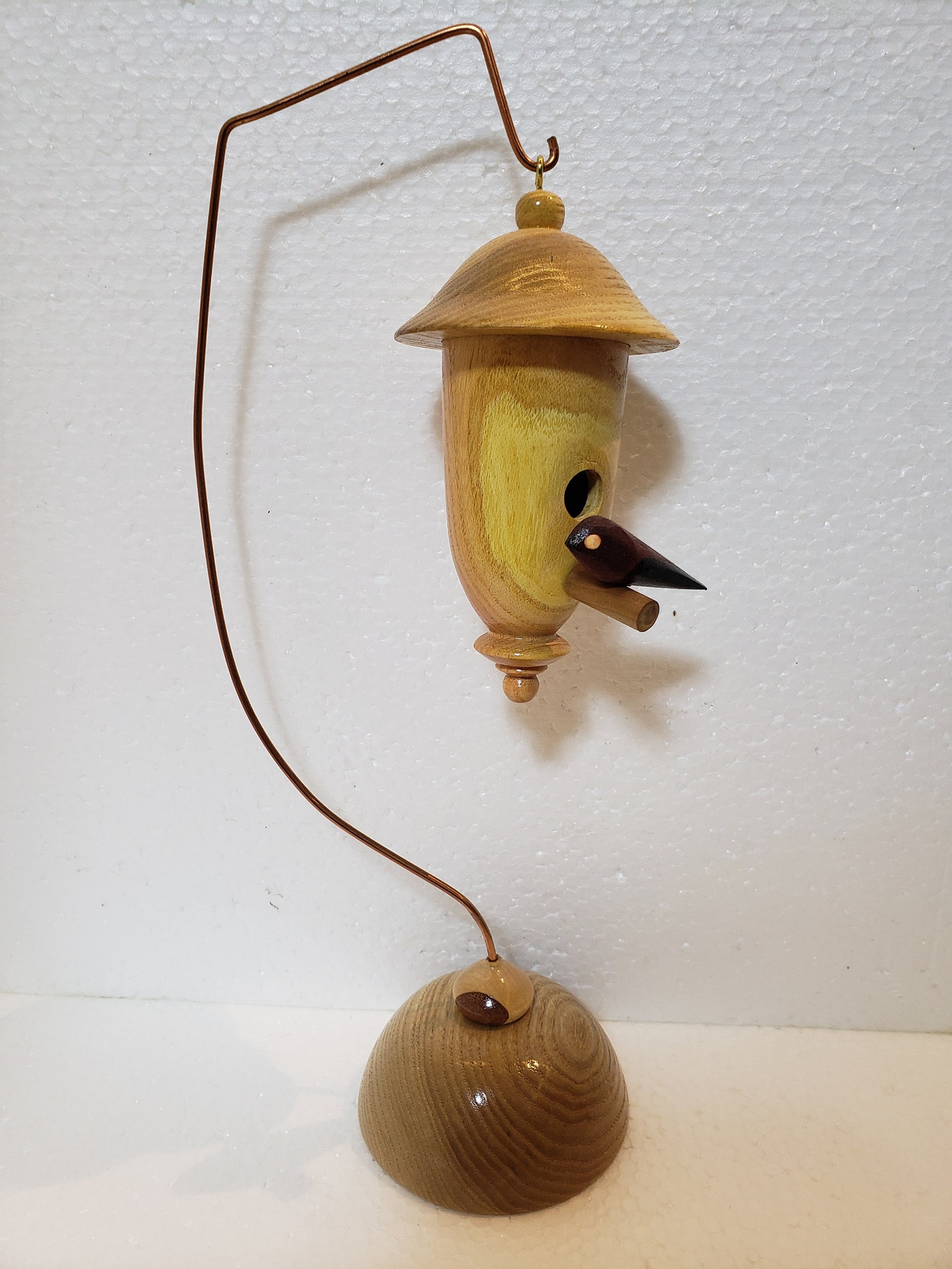 Handmade Wood Turned Bird House Ornament: Miniature Barrel Design - Etsy