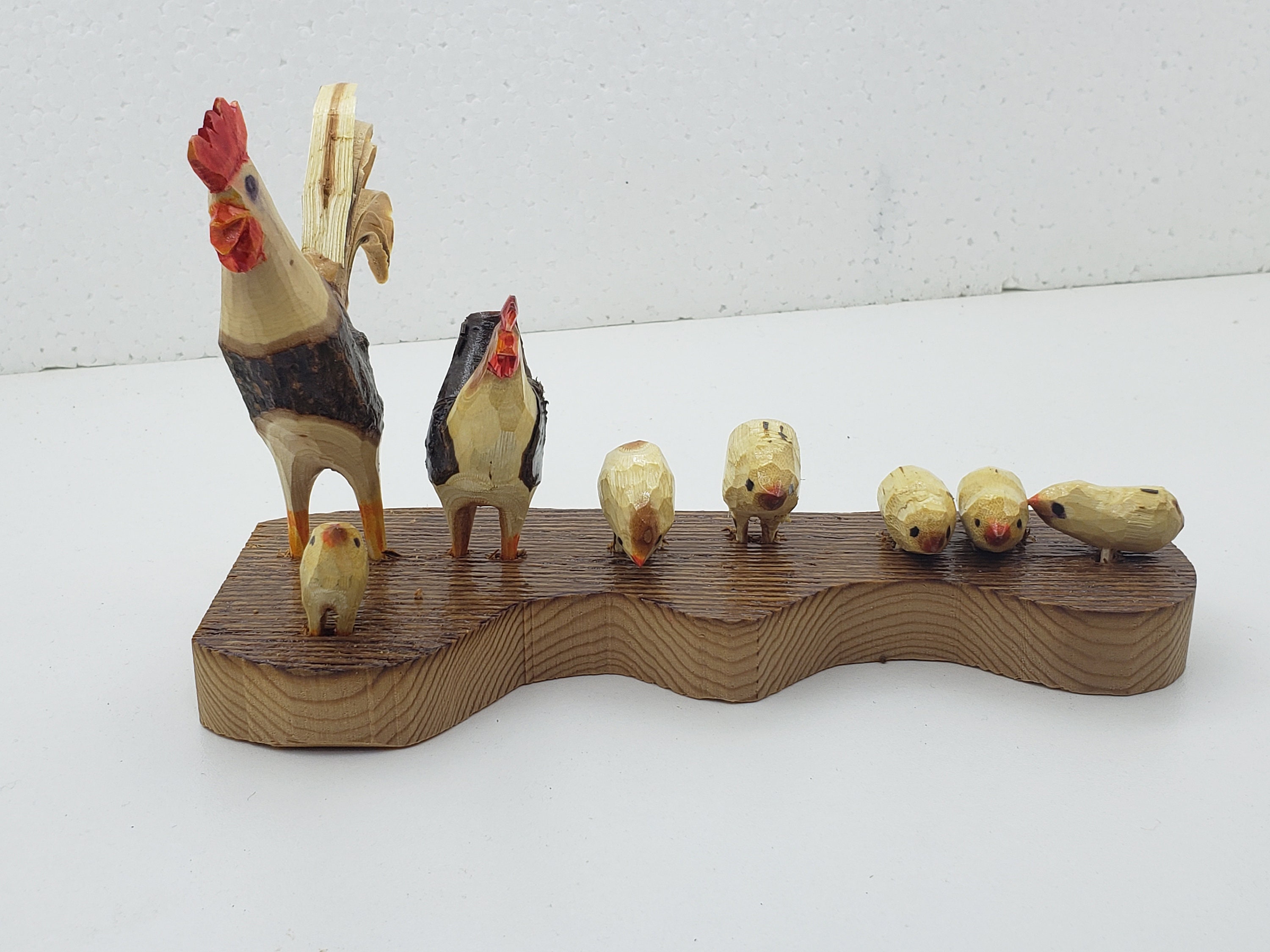 Handmade Rooster,rooster Figurine, Whittled Chicken, Miniature ...