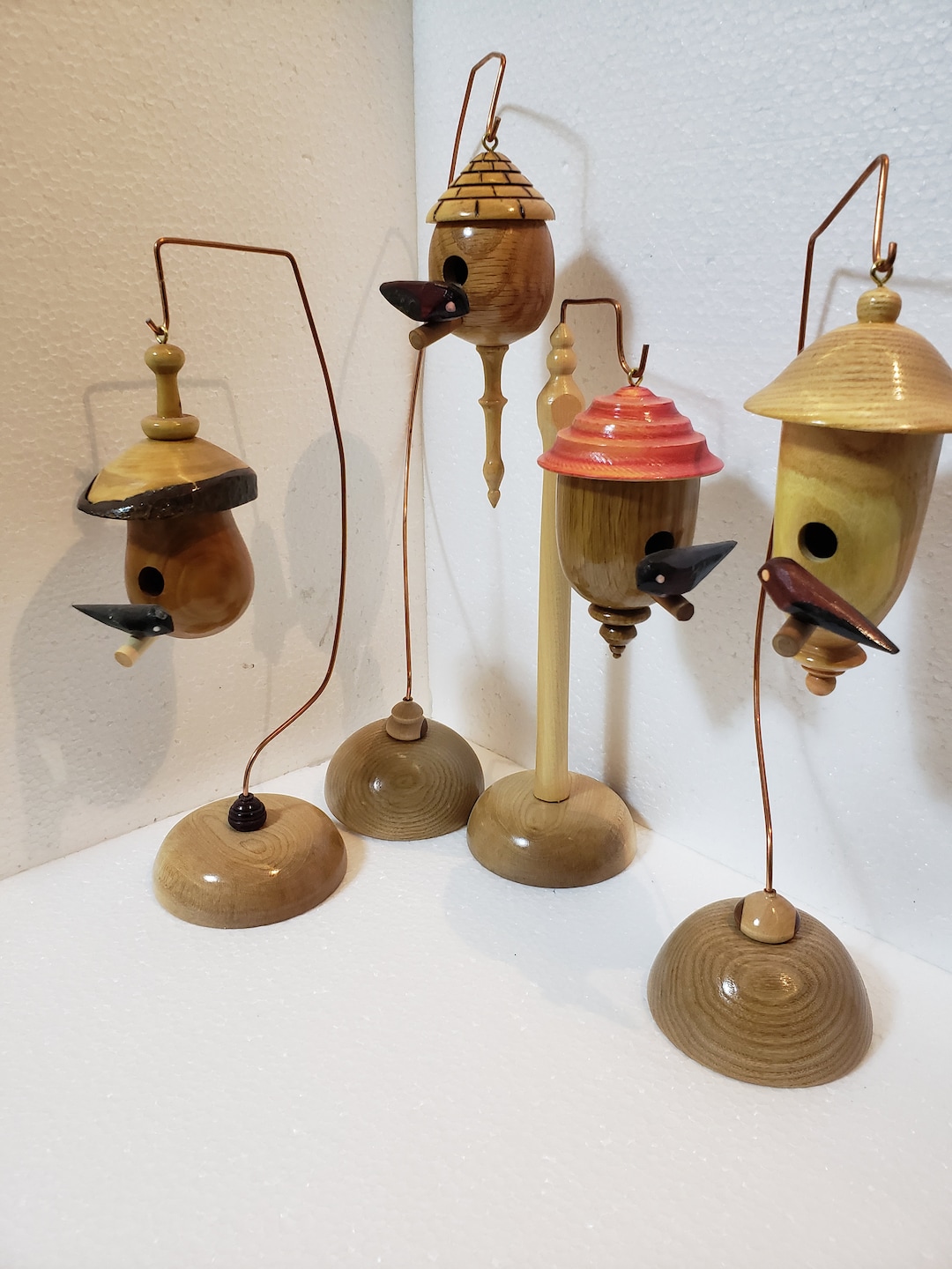 Handmade Wood Turned Bird House Ornament: Miniature Barrel Design - Etsy