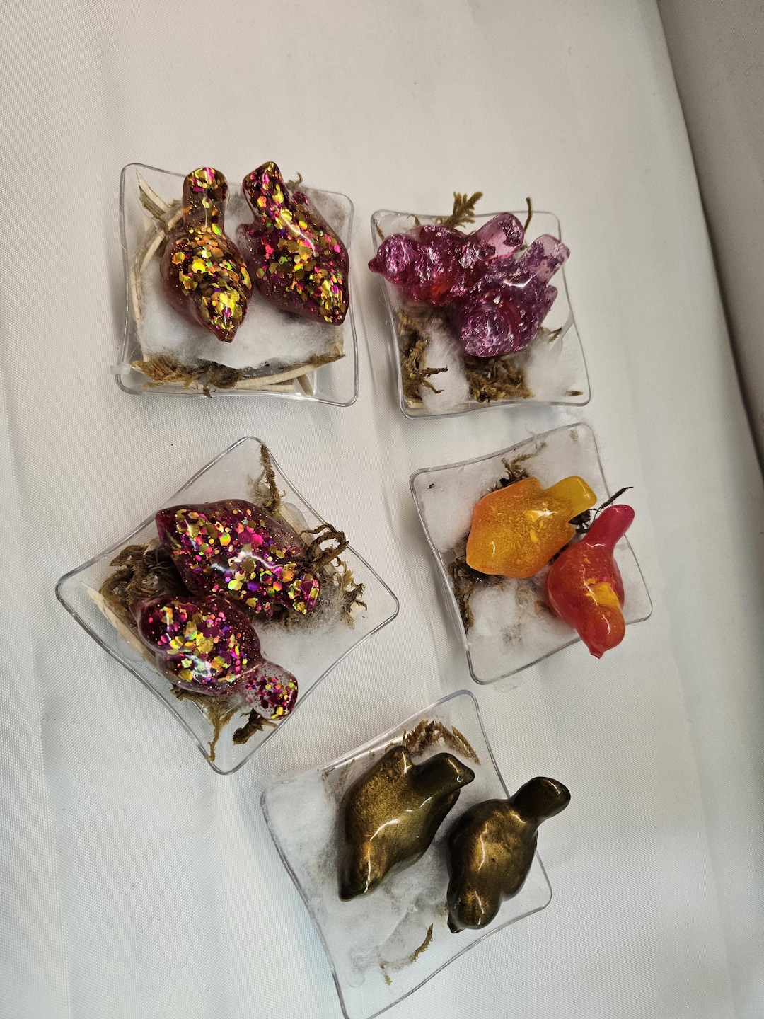 Miniature Birds/epoxy Resin Arts/minimalistic/glitter Birds/small Birds ...