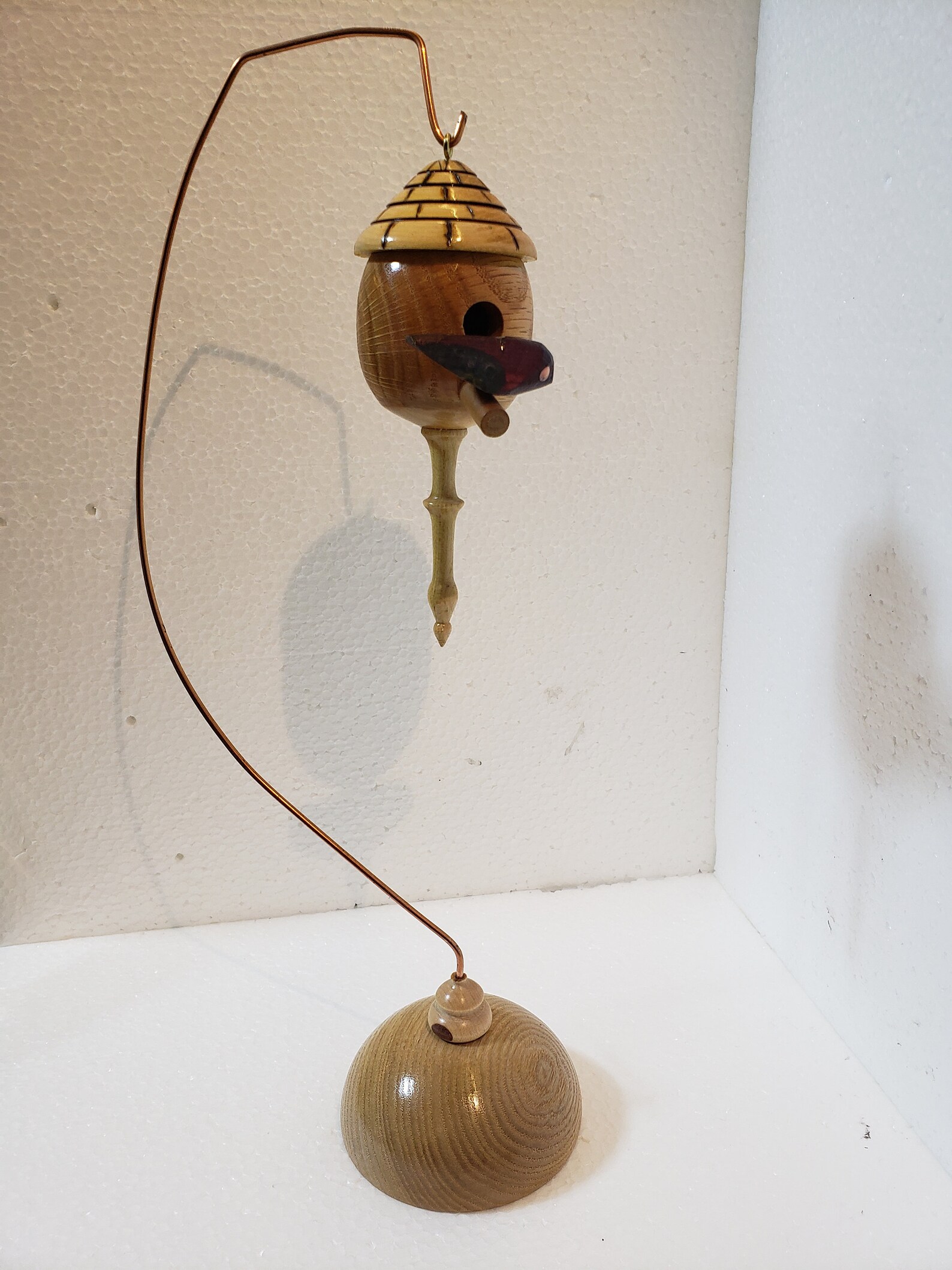 Handmade Wood Turned Bird House Ornament: Miniature Barrel Design - Etsy