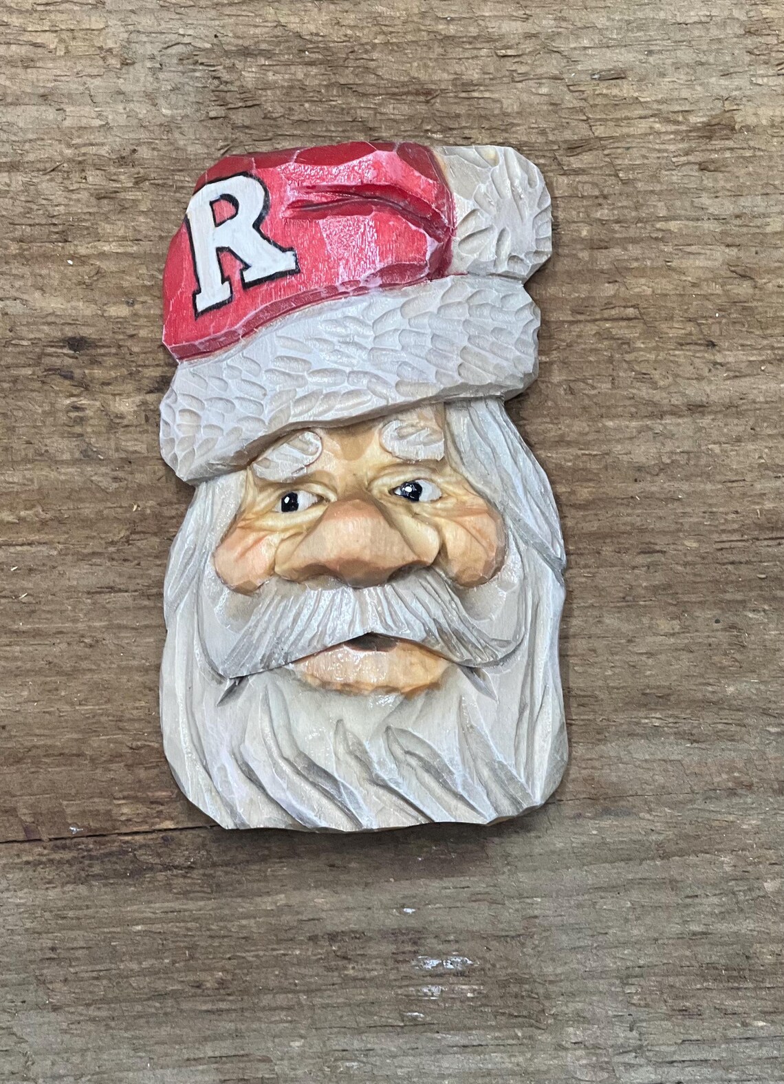 Hand Carved Santa Magnets Customize the Hat - Etsy