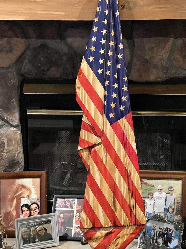 Hand Carved Draped American Flag - Etsy