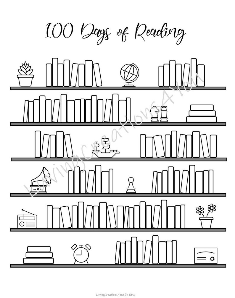 100 Days of Reading Instant Download Printable - Etsy