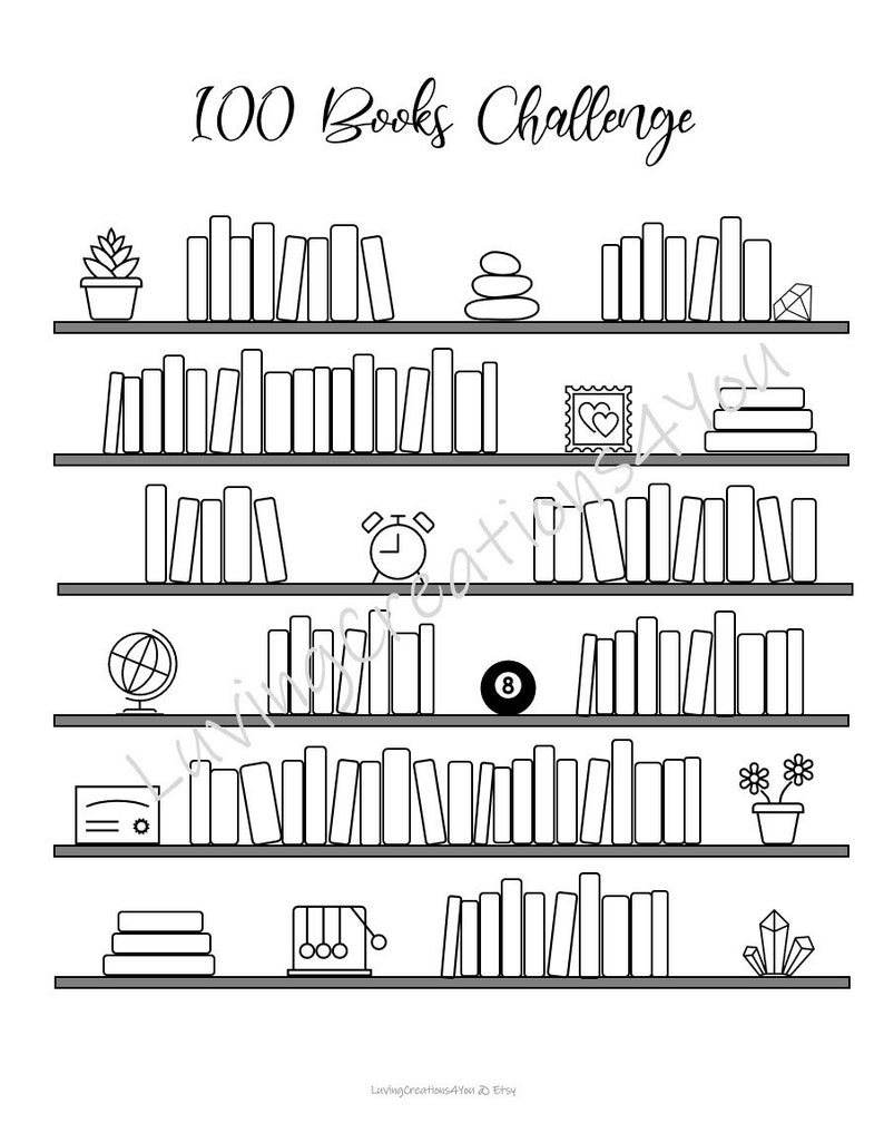 100 Days of Reading Instant Download Printable - Etsy