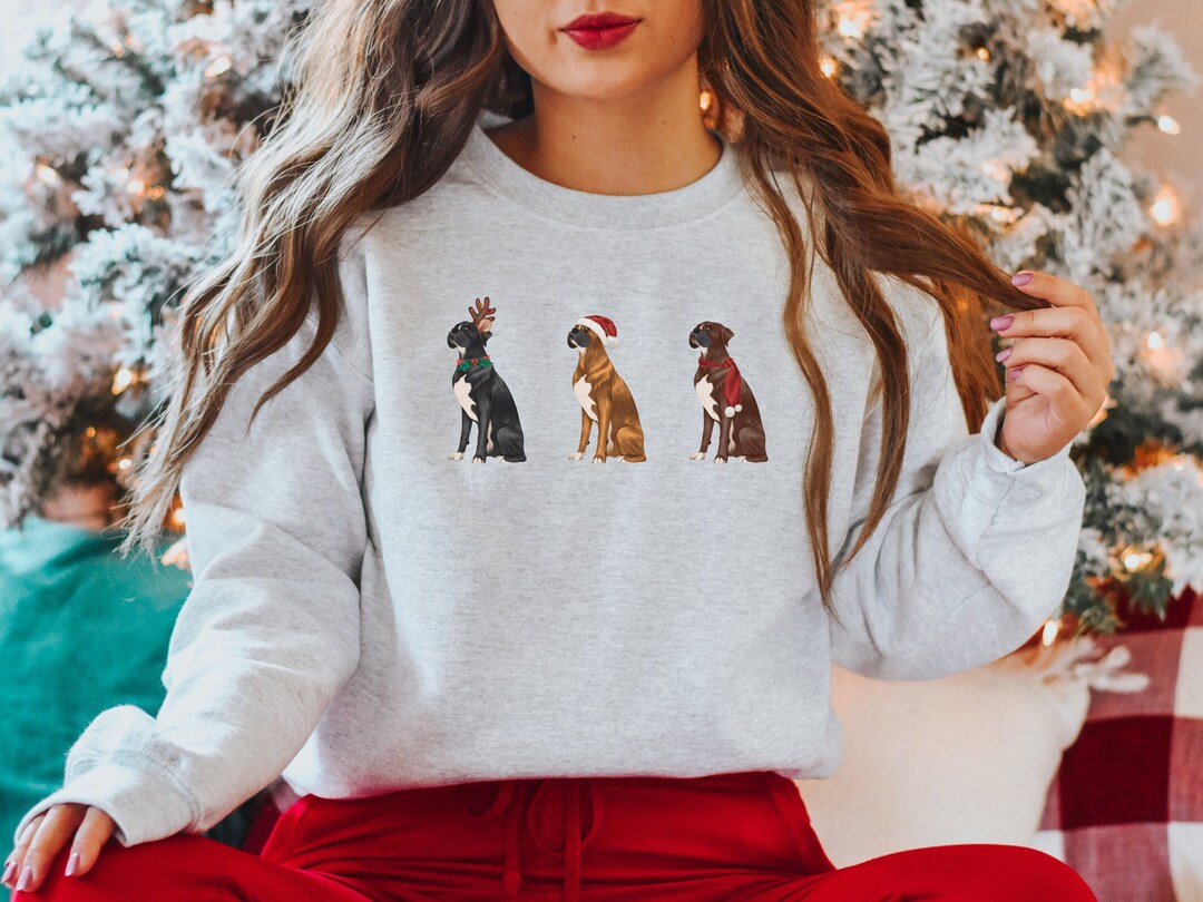 Boxer Christmas Sweatshirt Christmas Sweatshirt Boxer Mom - Etsy