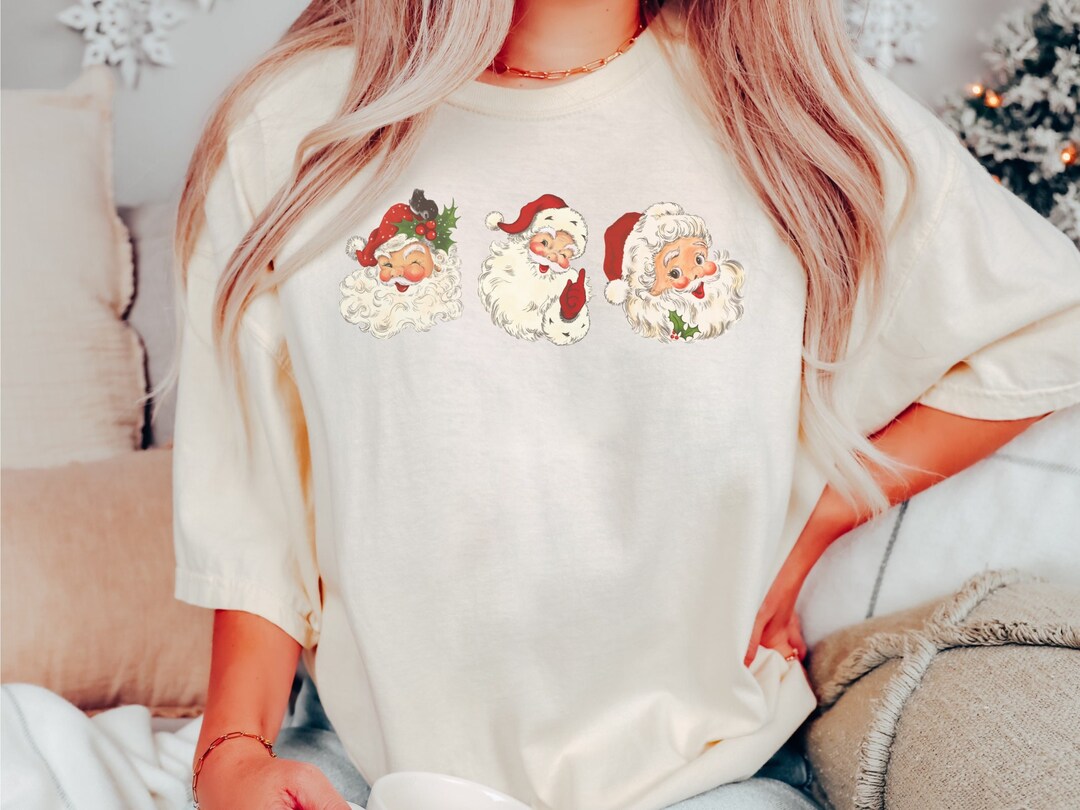 Camisa de Navidad de Papá Noel, camiseta vintage de Santa Claus de ...