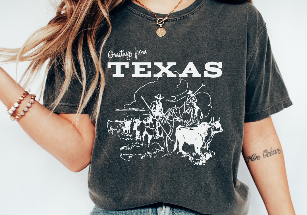Greetings From Texas Graphic Shirt Cowboy Shirt Texas Tee - Etsy
