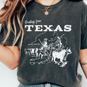 Greetings From Texas Graphic Shirt Cowboy Shirt Texas Tee - Etsy