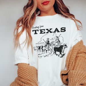 Greetings From Texas Graphic Shirt Cowboy Shirt Texas Tee - Etsy
