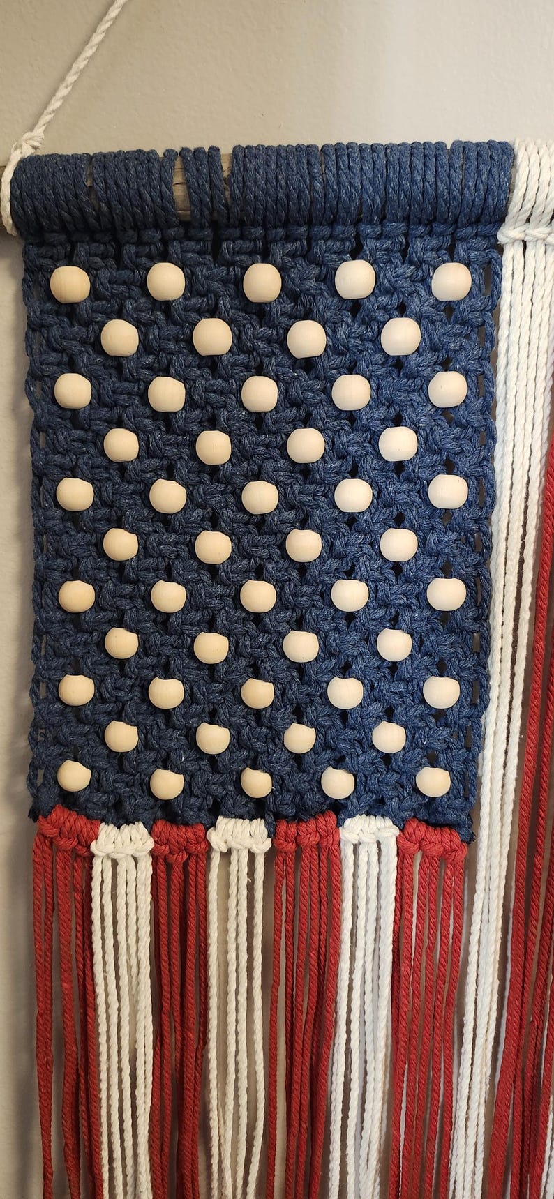 American Flag Macrame Wall Hanging - Etsy