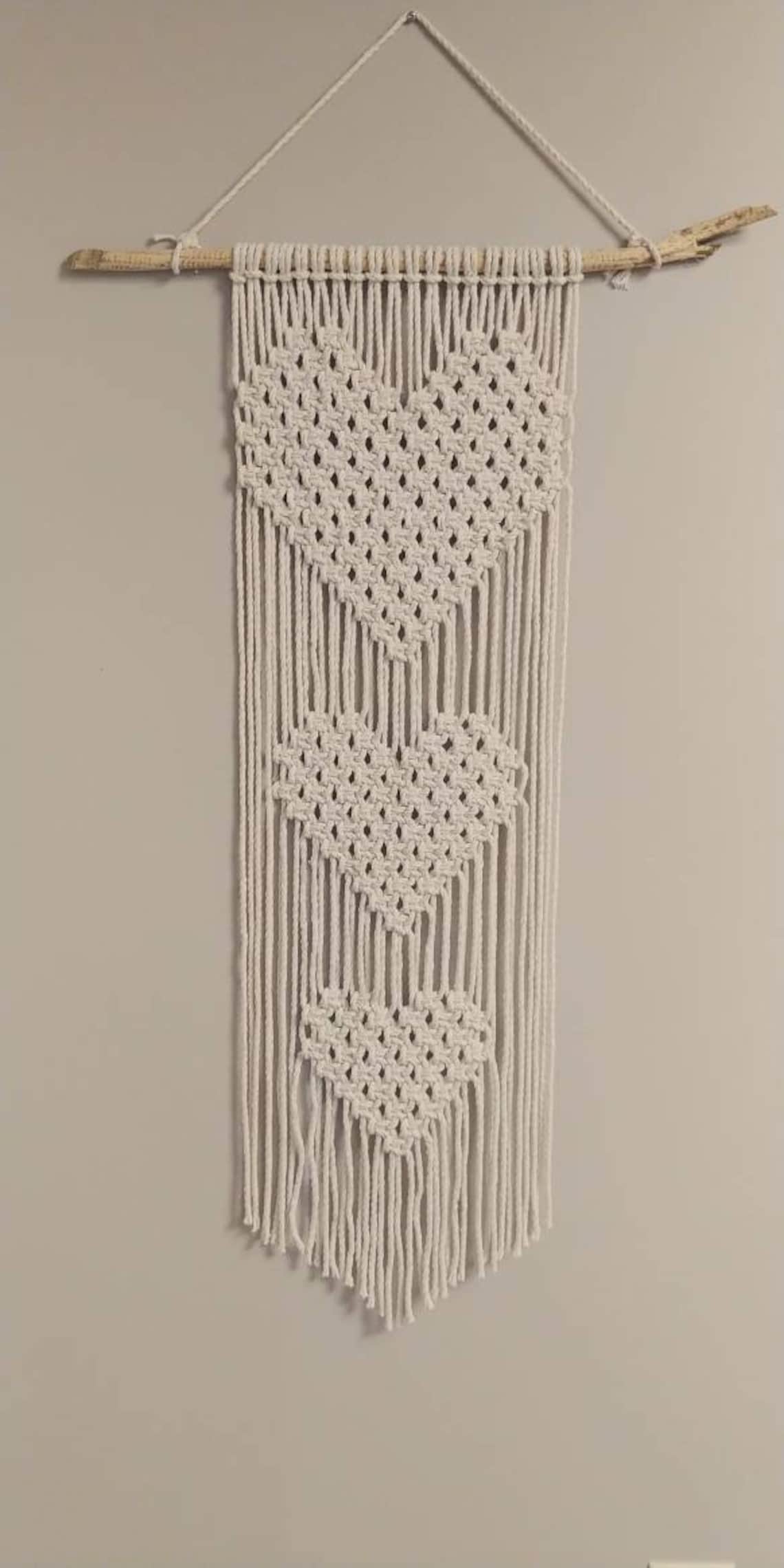 Hearts Macrame Wall Hanging - Etsy