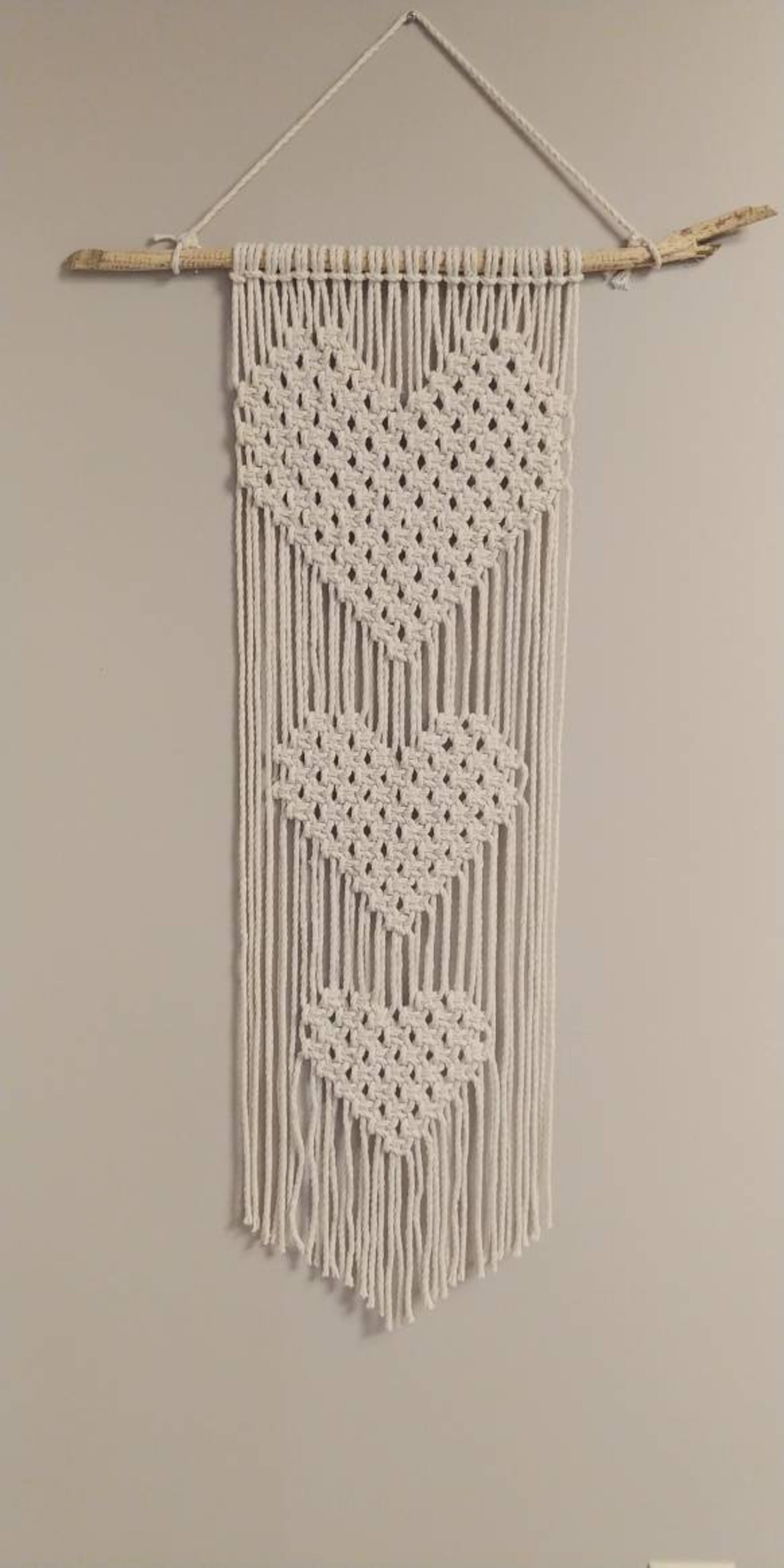 Hearts Macrame Wall Hanging - Etsy