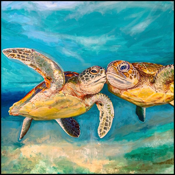 Kissing Turtles - Etsy