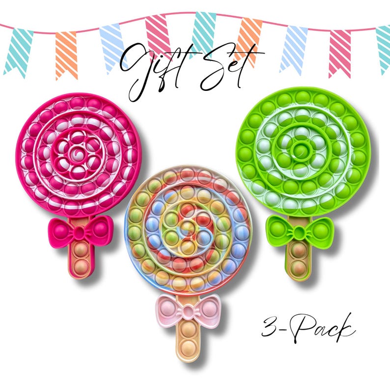 Lollipop Fidget Pop It Toys: Sensory Party Favors - Etsy