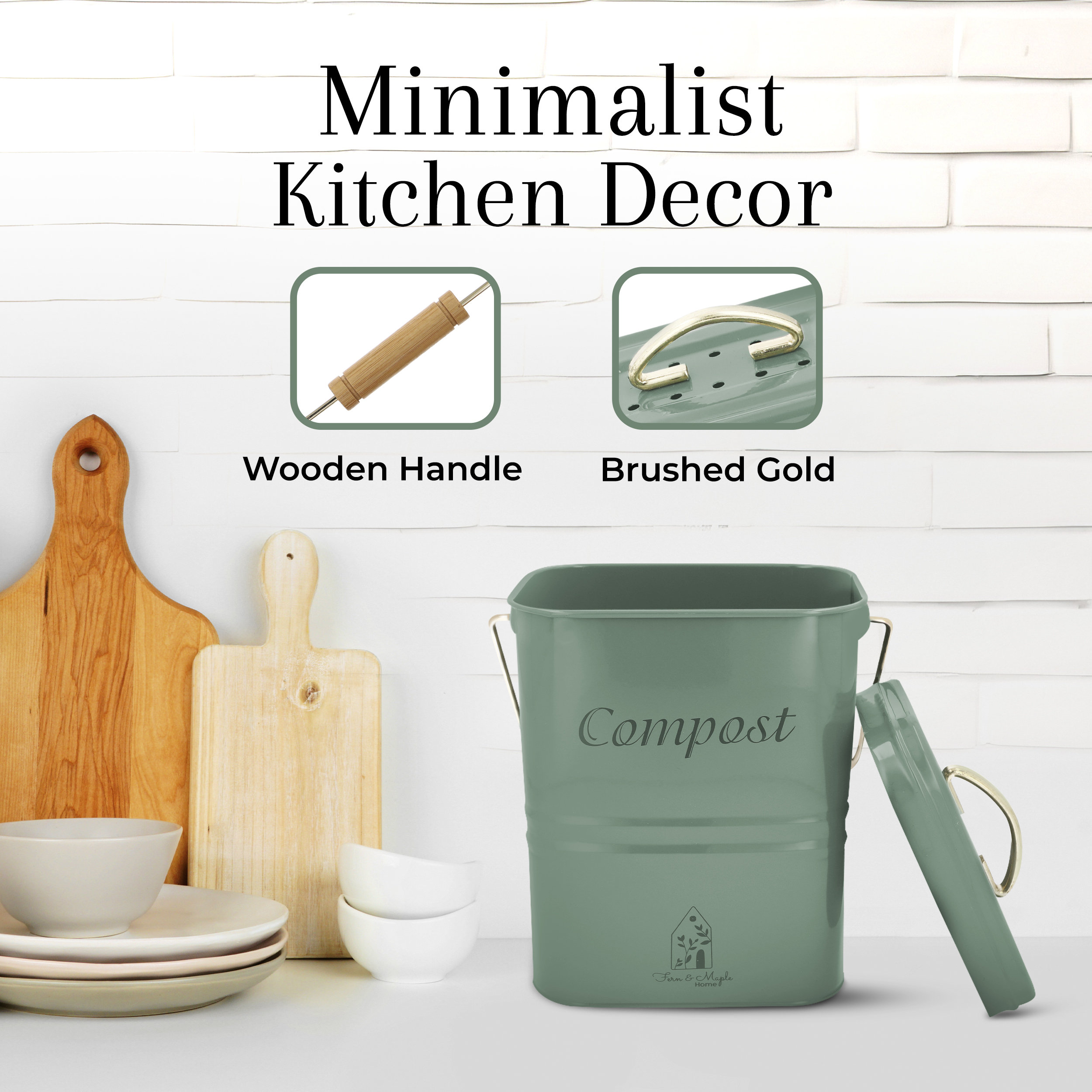 Compost Bin Kitchen Countertop With Lid Composting Bin Kitchen Compost ...